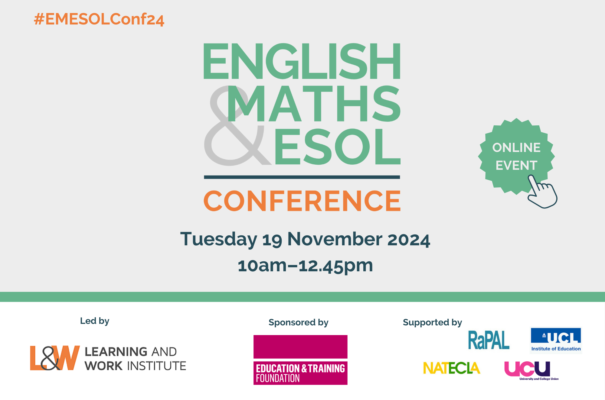 English, Maths and ESOL Conference 2024 - Learning and Work Institute